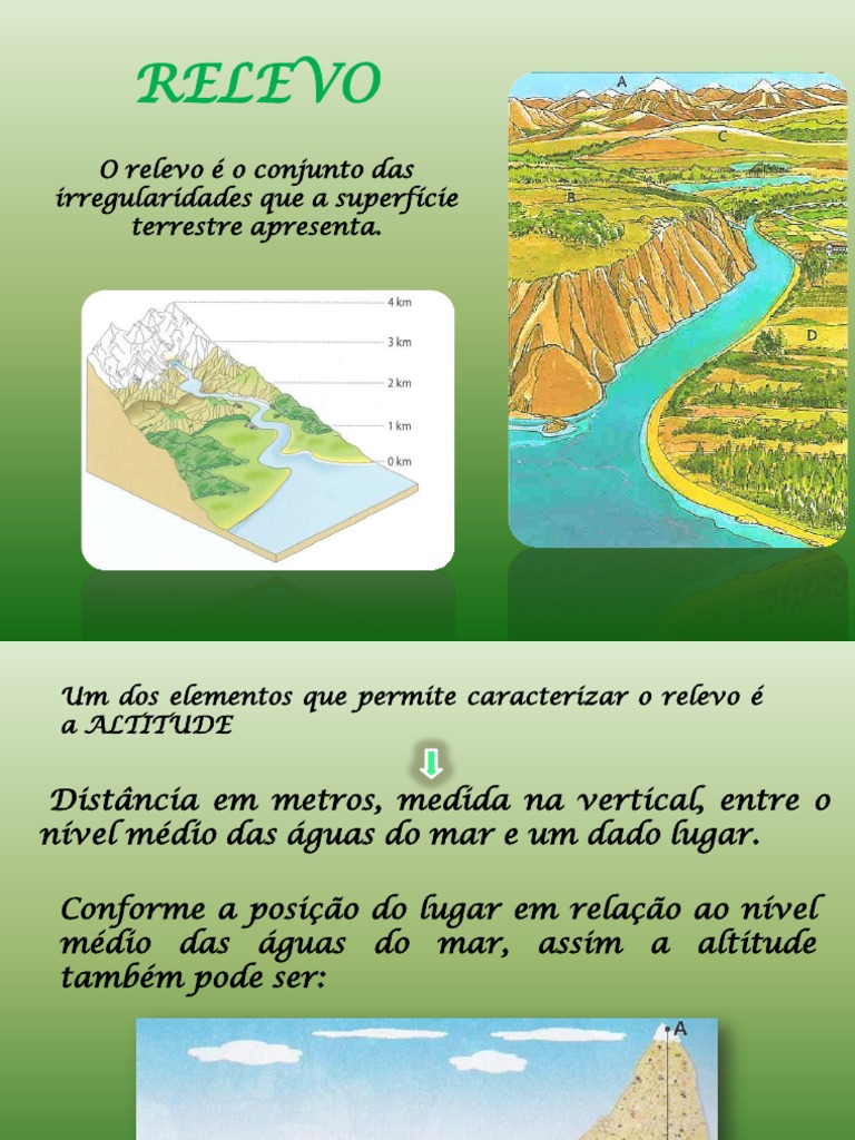 A Altitude e As Principais Formas de Relevo | PDF | Montanhas | Terreno