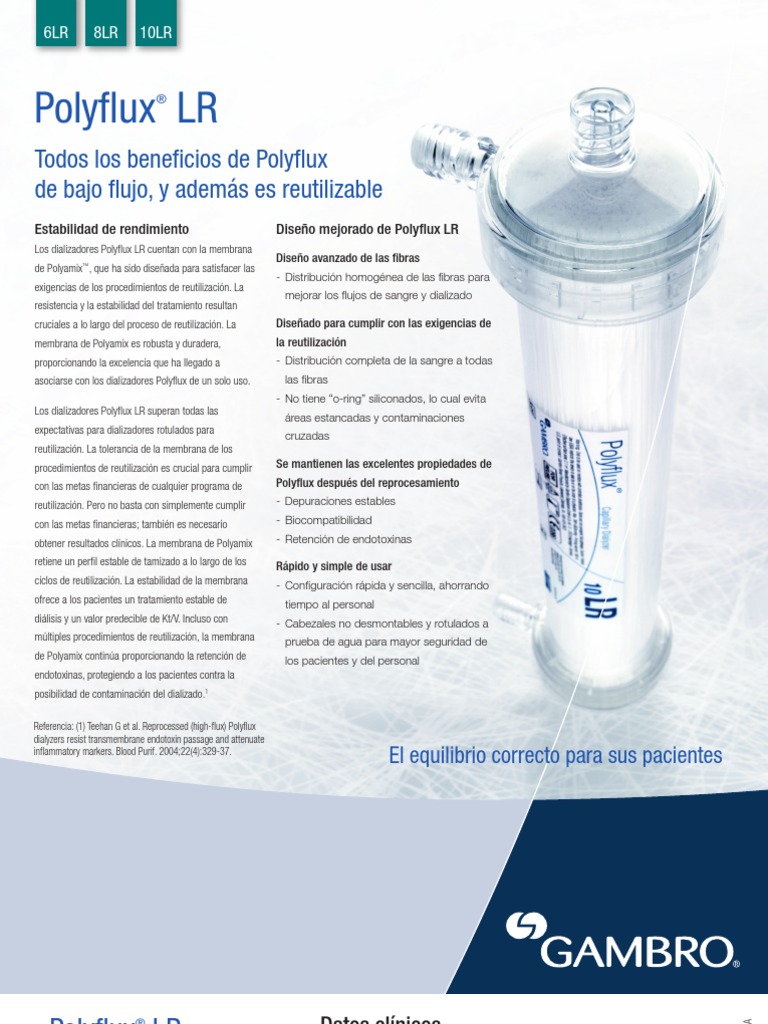 Dializador Polyflux LR | PDF | Sustancias químicas | Química