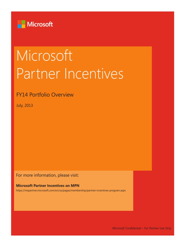 Microsoft Partner Incentives - FY14 Portfolio Overview | PDF ...