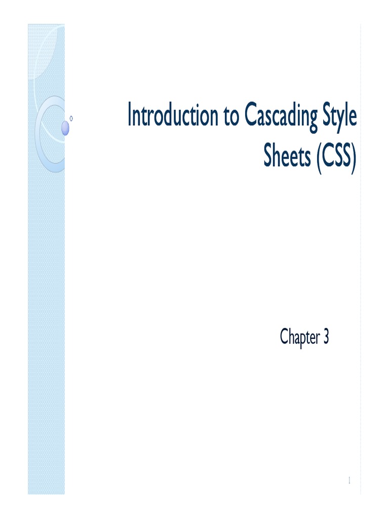 Introduction To Cascading Style Introduction To Cascading Style Sheets (CSS) Sheets (CSS ...