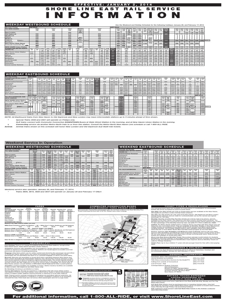 Information: Shore Line East Rail Service | PDF | Passenger Rail ...