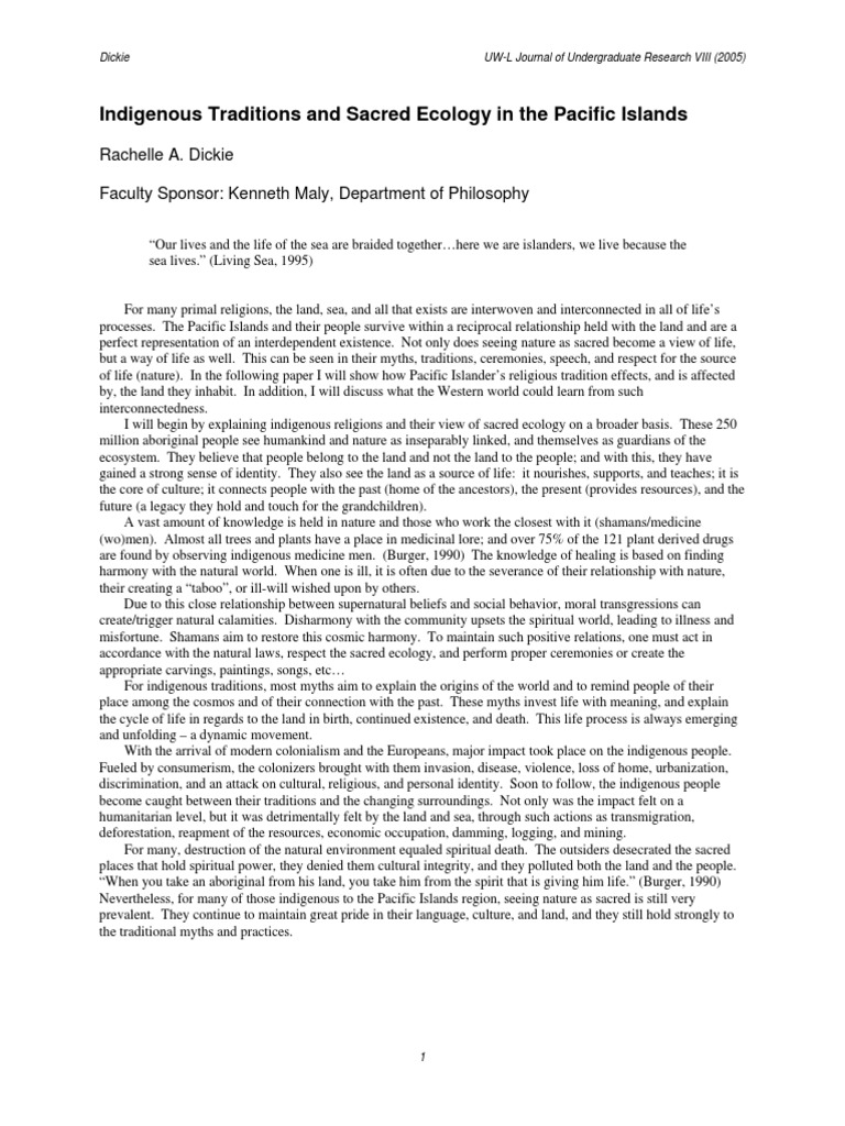 Indigenous Traditions and Sacred Ecology in The Pacific Islands | PDF ...