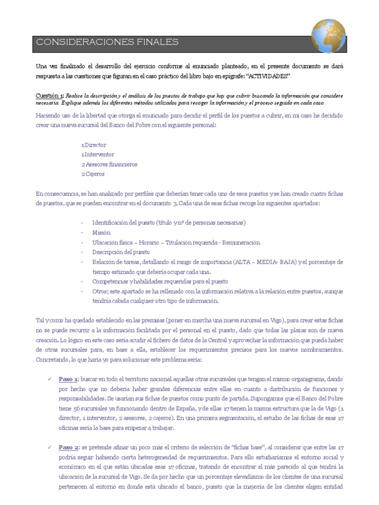 Documento 4 - Consideraciones Finales | PDF | Cuestionario | Gestión de recursos humanos