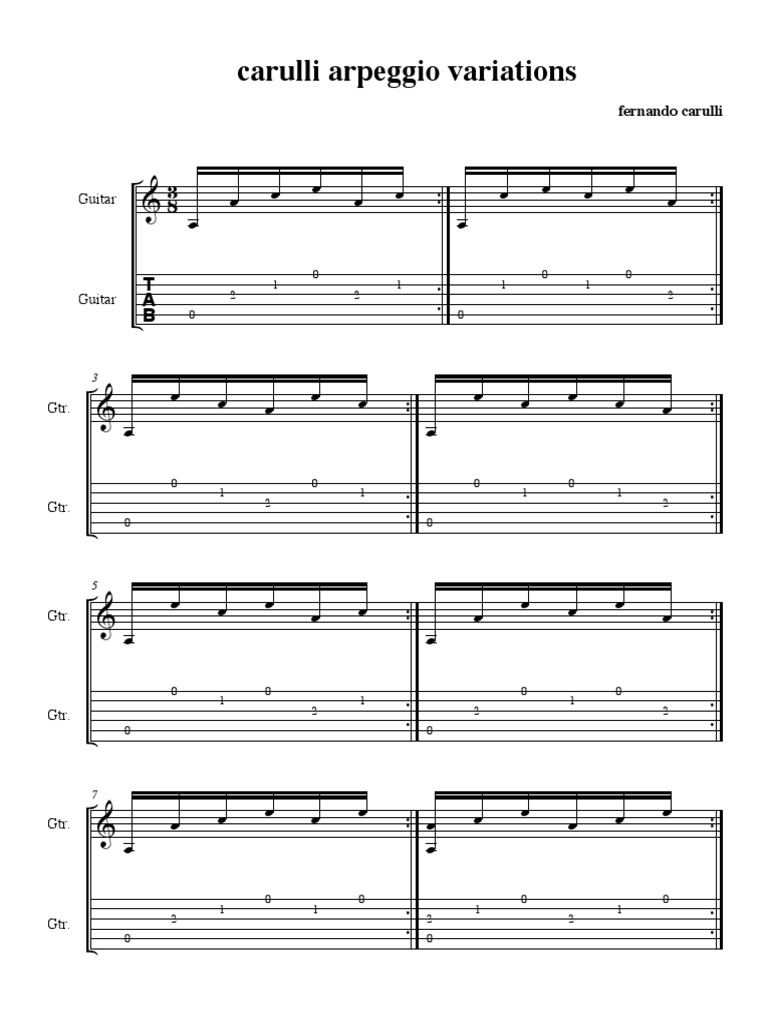 Ferdinando Carulli - Arpeggio Study 2 | PDF