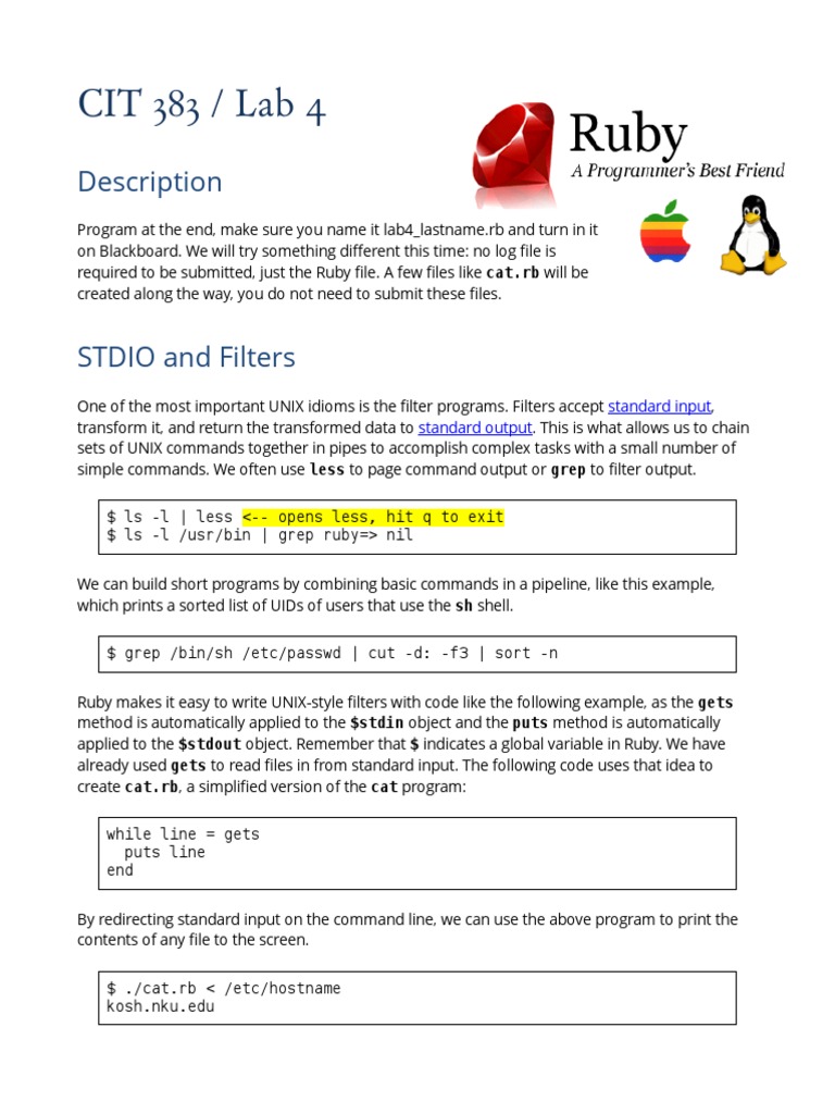 Cit383 Lab4 | PDF | File Format | Operating System Technology