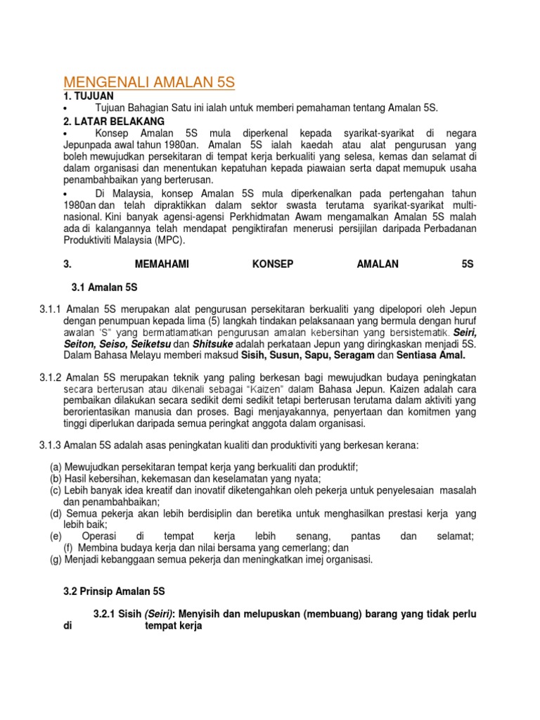 Mengenali Amalan 5S | PDF