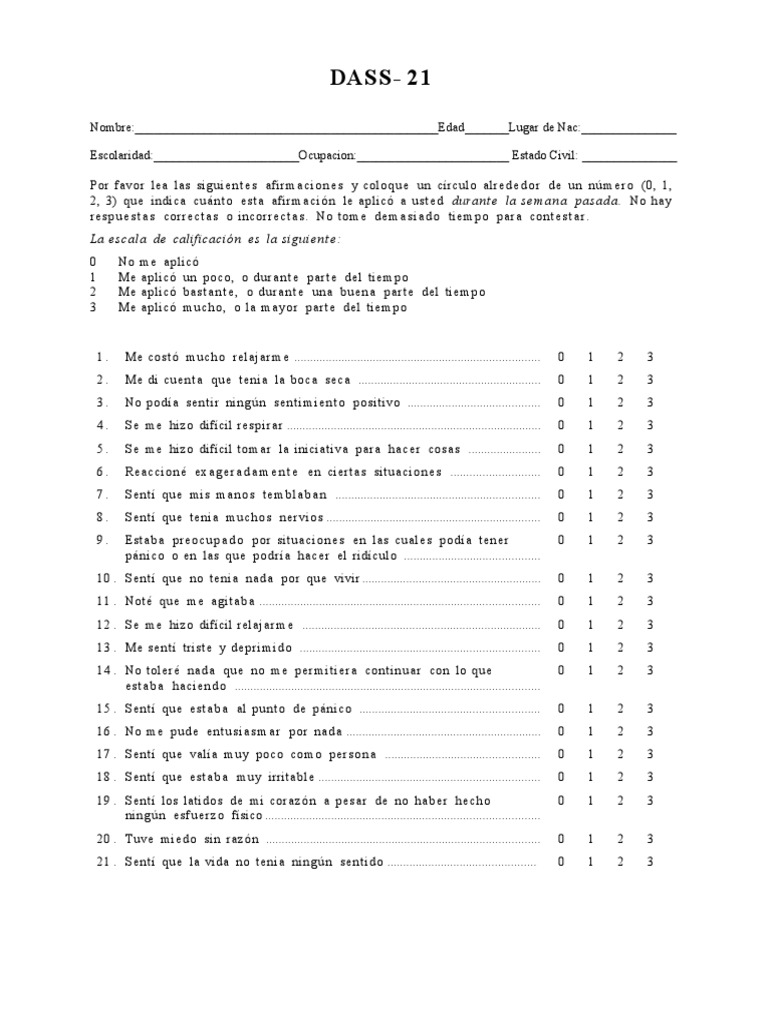 DASS21 | PDF
