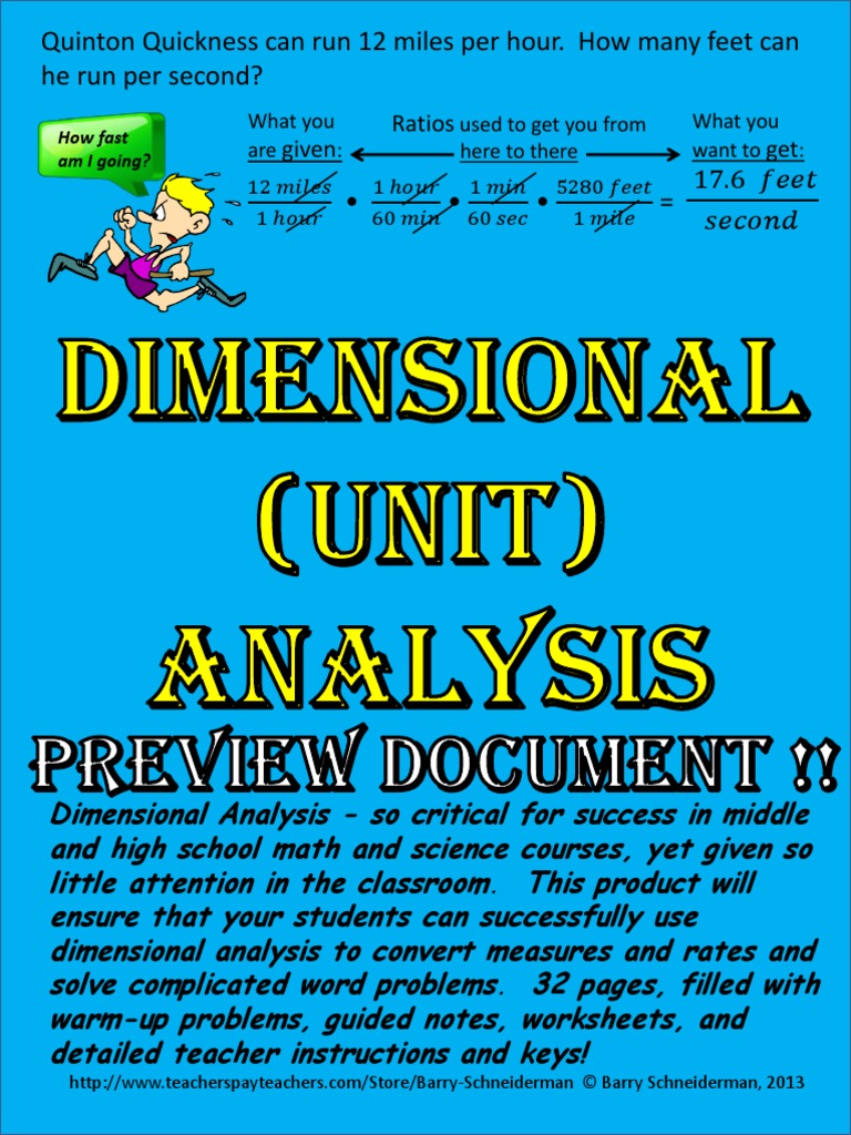 Dimensional Analysis Preview | PDF | Fraction (Mathematics) | Ratio
