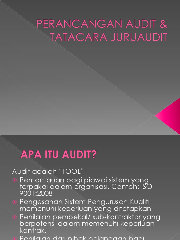 Perancangan Audit & Tatacara Juruaudit | PDF