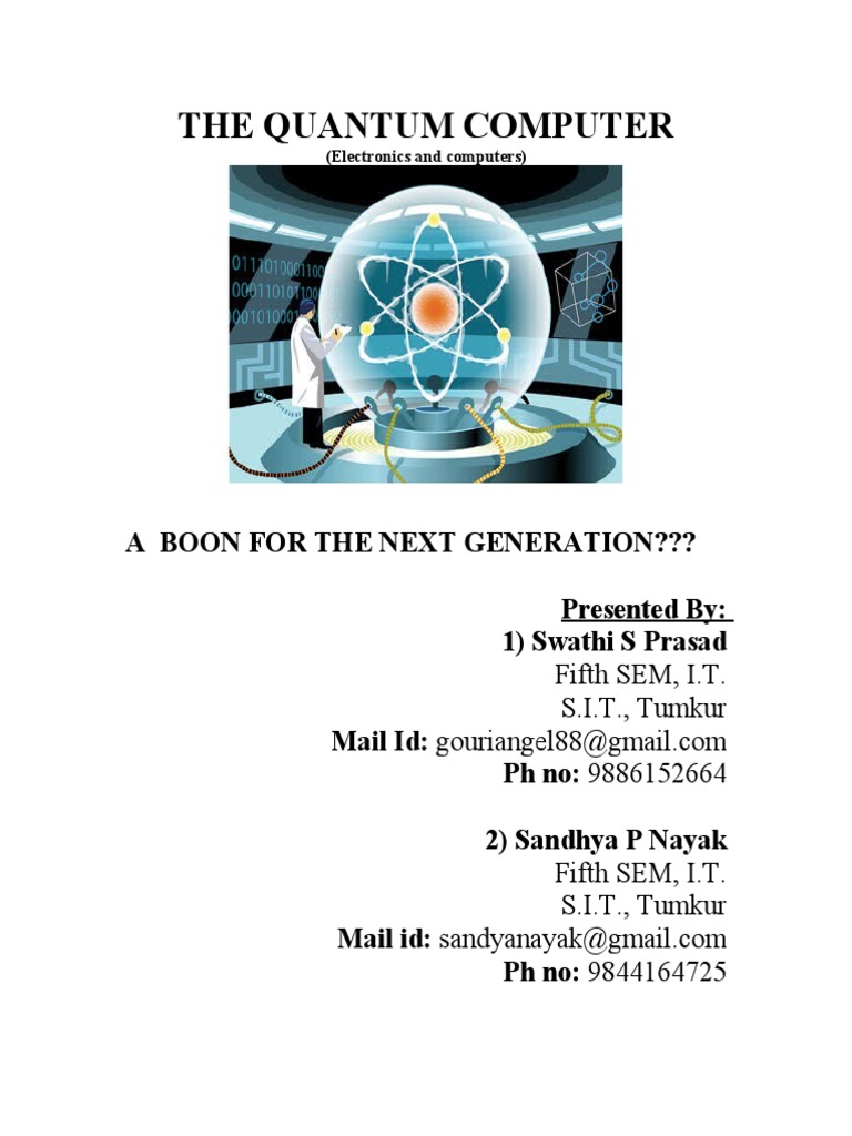 The Quantum Computer | PDF | Science And Technology | Chemistry