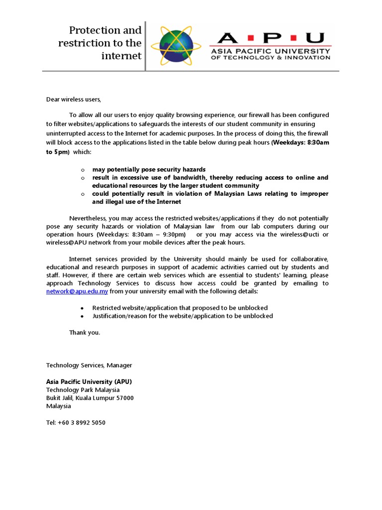Wireless - Protection and Restriction To The Internet Ver1.2 | PDF ...