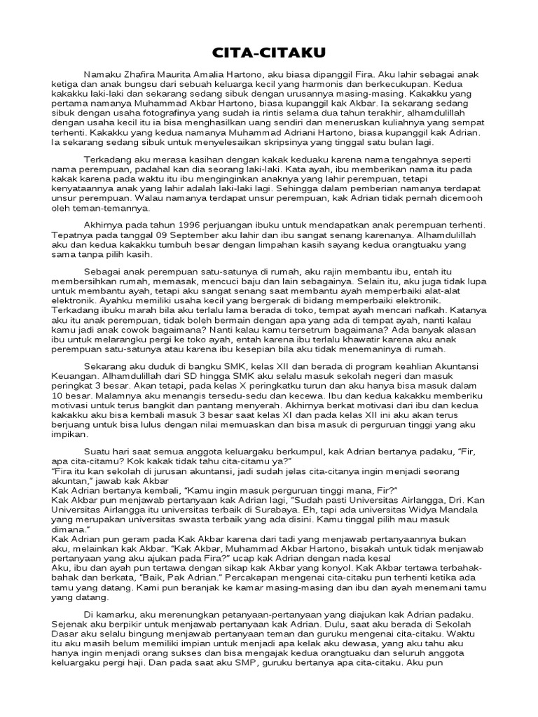 Cerpen Cita Citaku | PDF