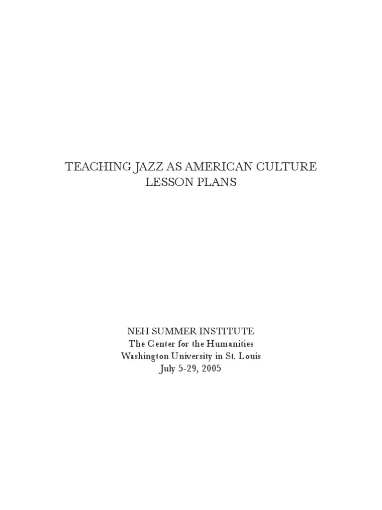 Jazz Lesson Plans | PDF | Jazz | Jim Crow Laws