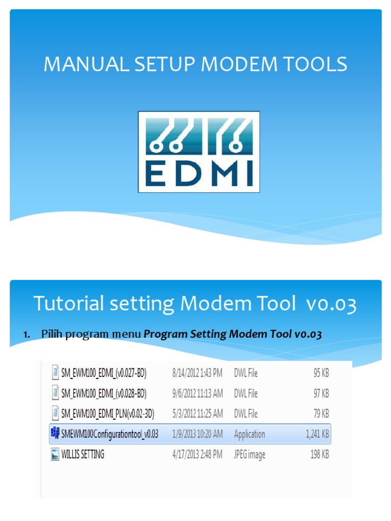 Manual Setup Modem Tools EDMI | PDF