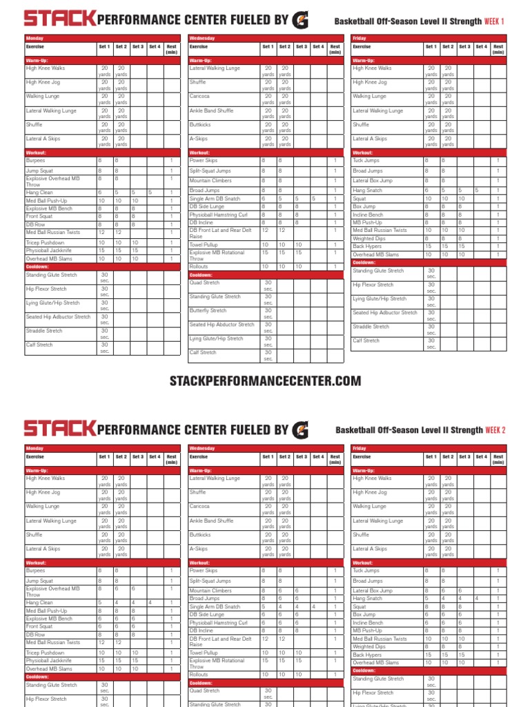 Performance Center Fueled By: Basketball Off-Season Level II Strength ...