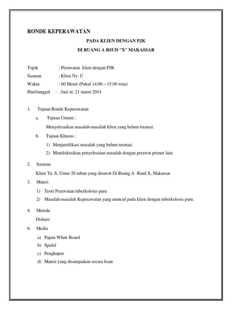 Sop Ronde Keperawatan | PDF | Karier & Perkembangan