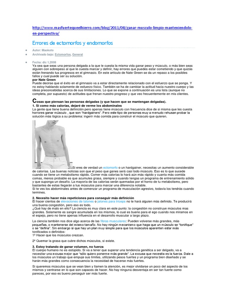 Ectomorfo Extreme | PDF | Músculo | Dormir