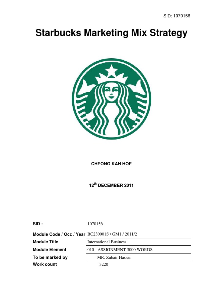 Starbucks Marketing Mix Strategies | PDF | Starbucks | Tea
