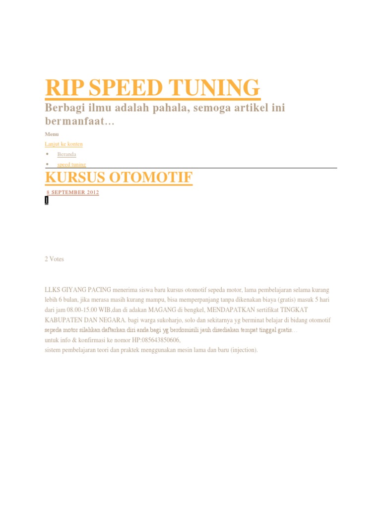 Rip Speed Tuning | PDF