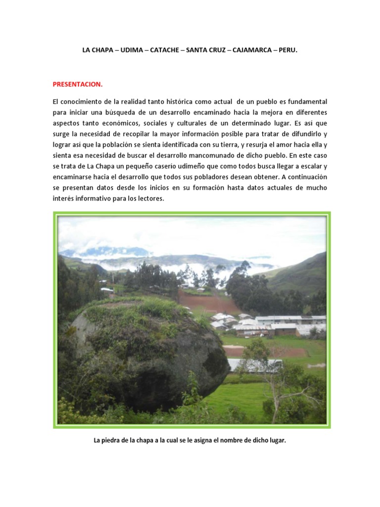 Historia y desarrollo de La Chapa | PDF | Agricultura | Naturaleza