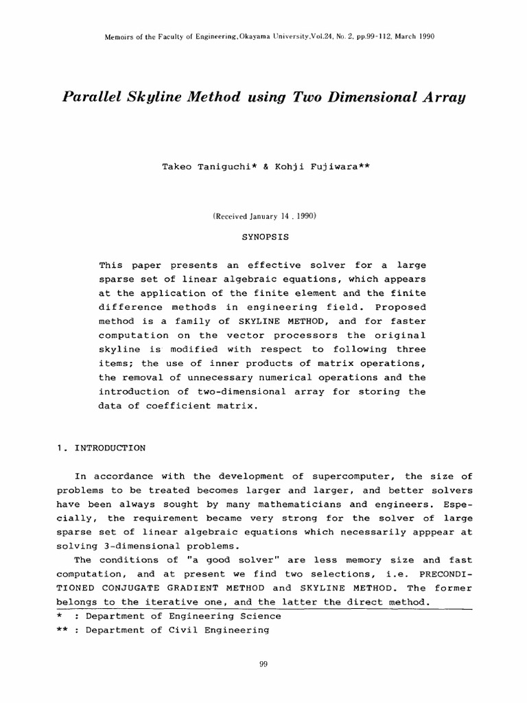 Parallel Skyline Method Using Two Dimensional Array | PDF | Matrix (Mathematics) | Numerical ...