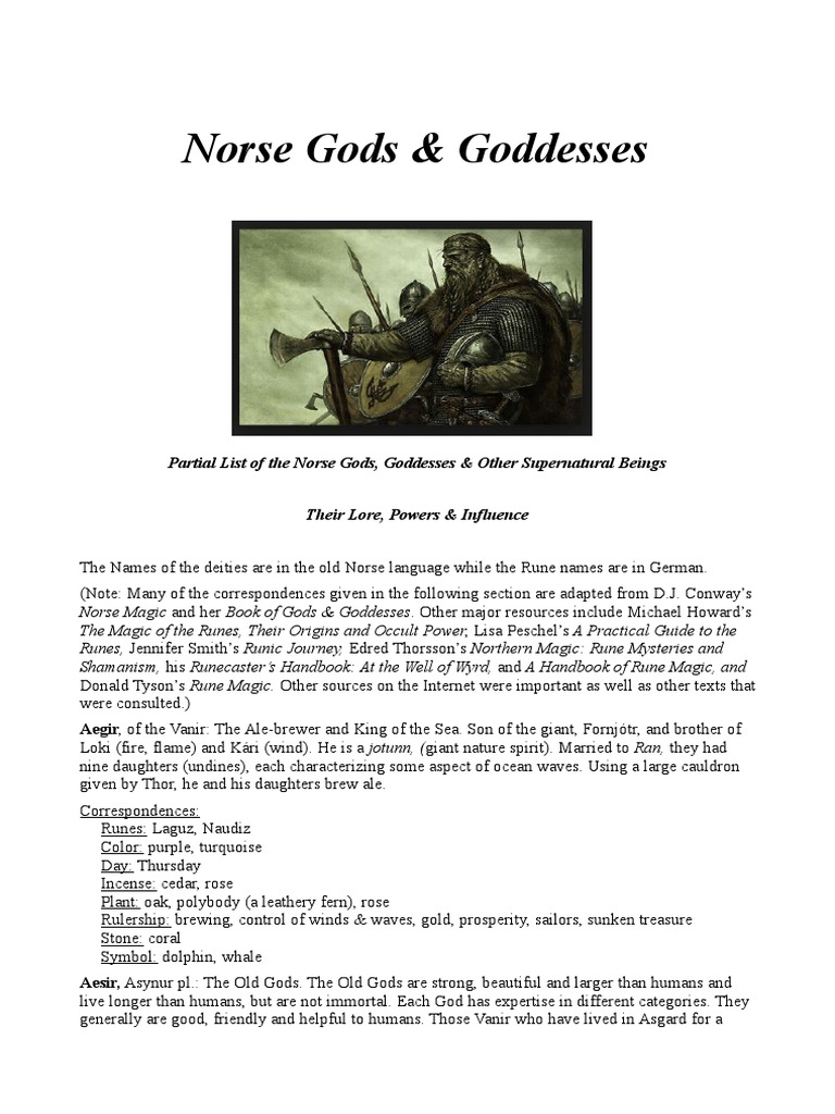 Norse Gods & Goddesses | PDF | Norse Mythology