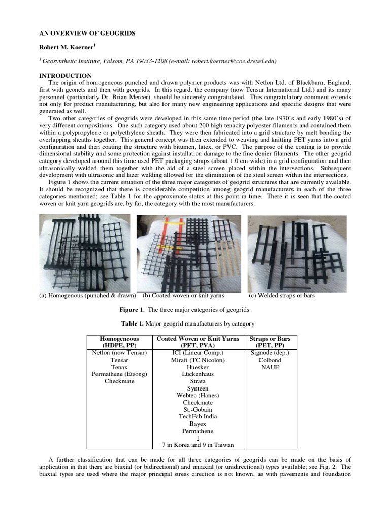 An Overview of Geosynthetics Koerner | PDF | Civil Engineering ...