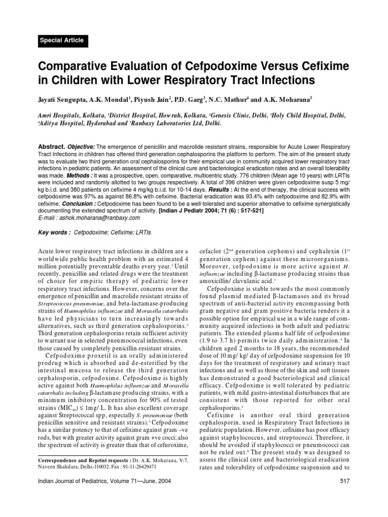 Cefpodoxime vs Cefixime in LRTIs | PDF | Antibiotics | Health Sciences