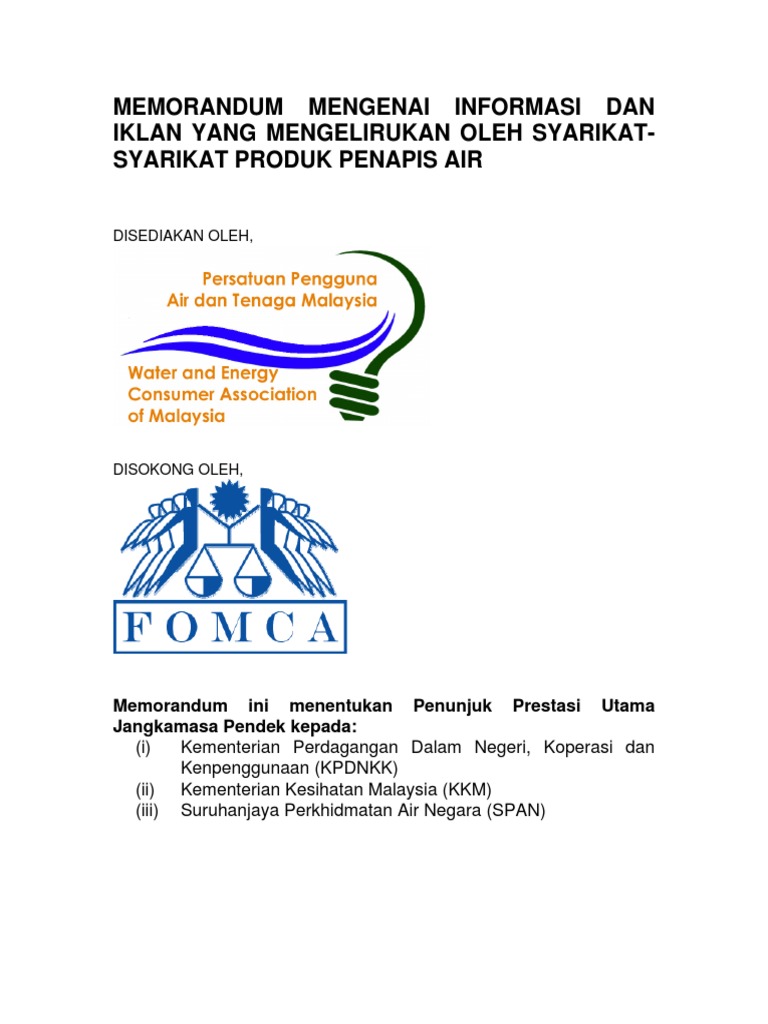Kajian Tentang Penapis Air - Wecam | PDF
