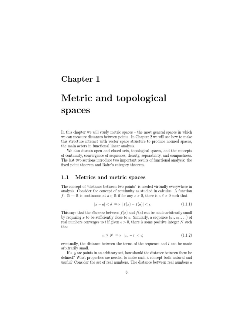 1.1 Metrics and Metric Spaces | PDF | Metric (Mathematics) | Continuous ...
