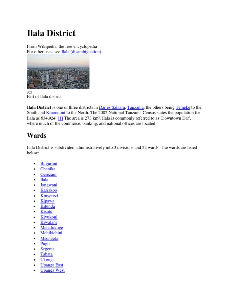 Ilala District | PDF