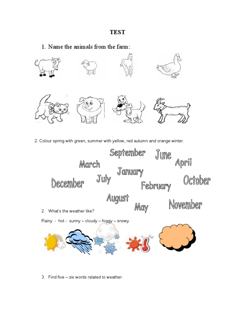 Farm Animals and Seasonal Weather Guide | PDF