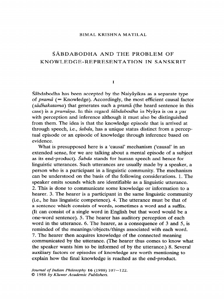 Sabdaboda and Knowledge Representation | PDF | Syntax | Word