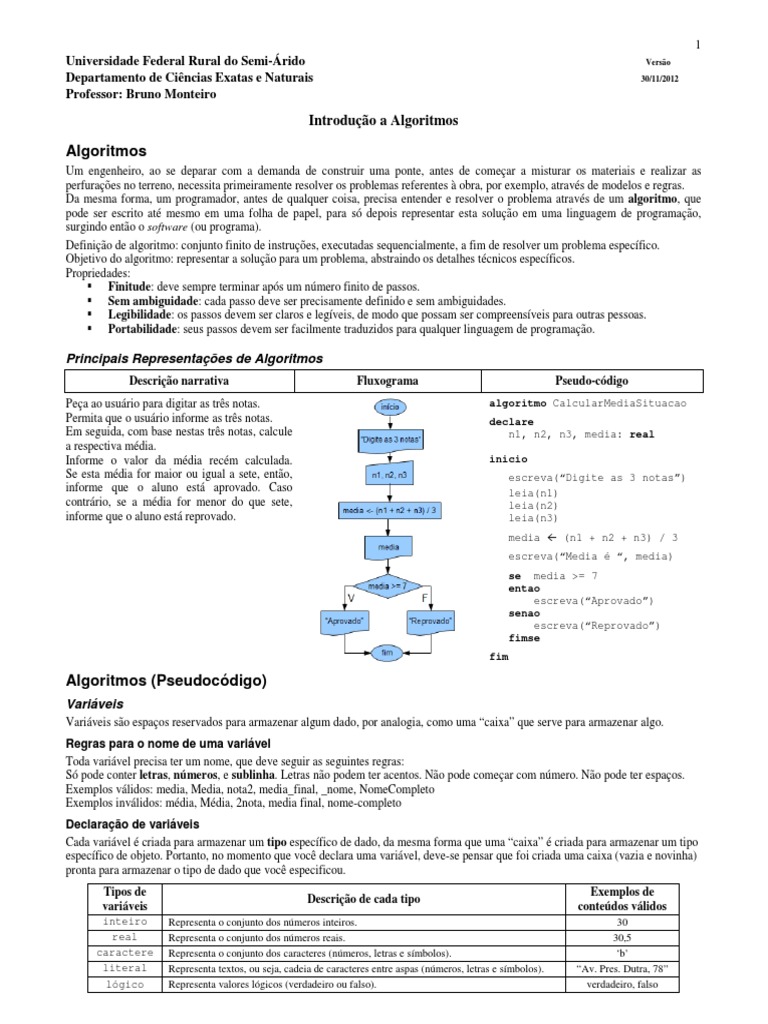 Introdução aos conceitos básicos de algoritmos | PDF | Algoritmos ...
