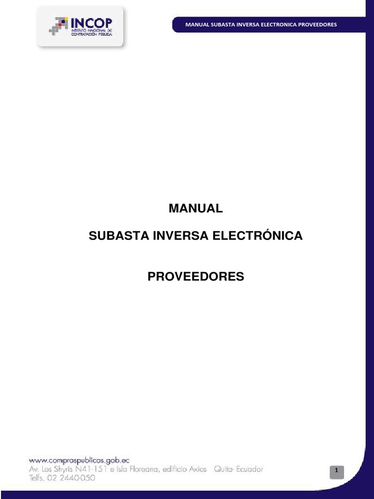 Manual Subasta Inversa Proveedores | PDF | Subasta | Oferta (economía)