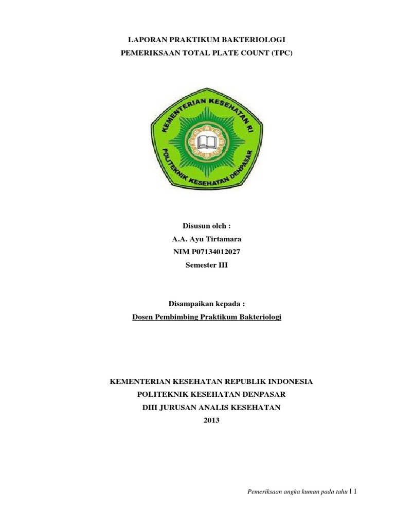 Total Plate Count (TPC) | PDF