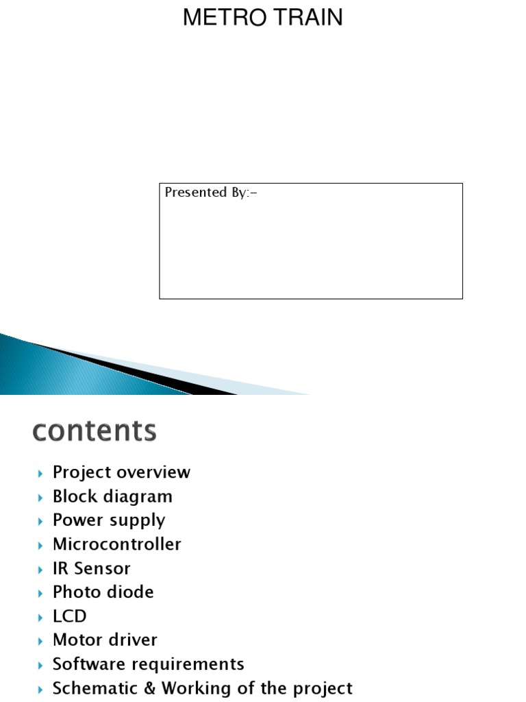 Metro Train | PDF | Microcontroller | Light Emitting Diode