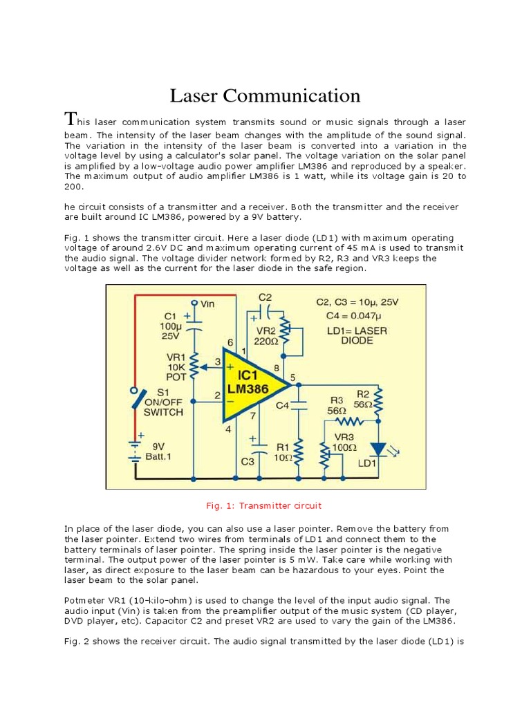 Laser Communication | PDF | Amplifier | Electronic Circuits