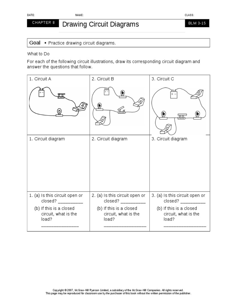 Simple Circuit Diagram Worksheet