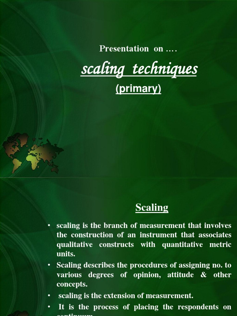 Scaling Techniques | PDF | Level Of Measurement | Scientific Method