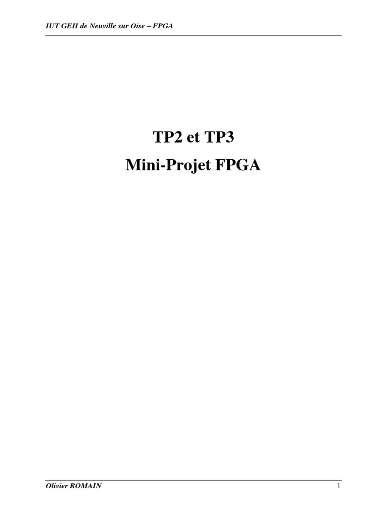 Fpga tp2 tp3 2012 | PDF | VHDL | Circuit logique programmable