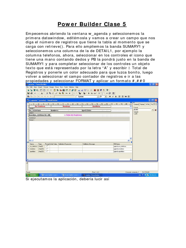 Curso de Power Builder: Clase 5 | PDF | Función (Matemáticas) | Tipo de ...