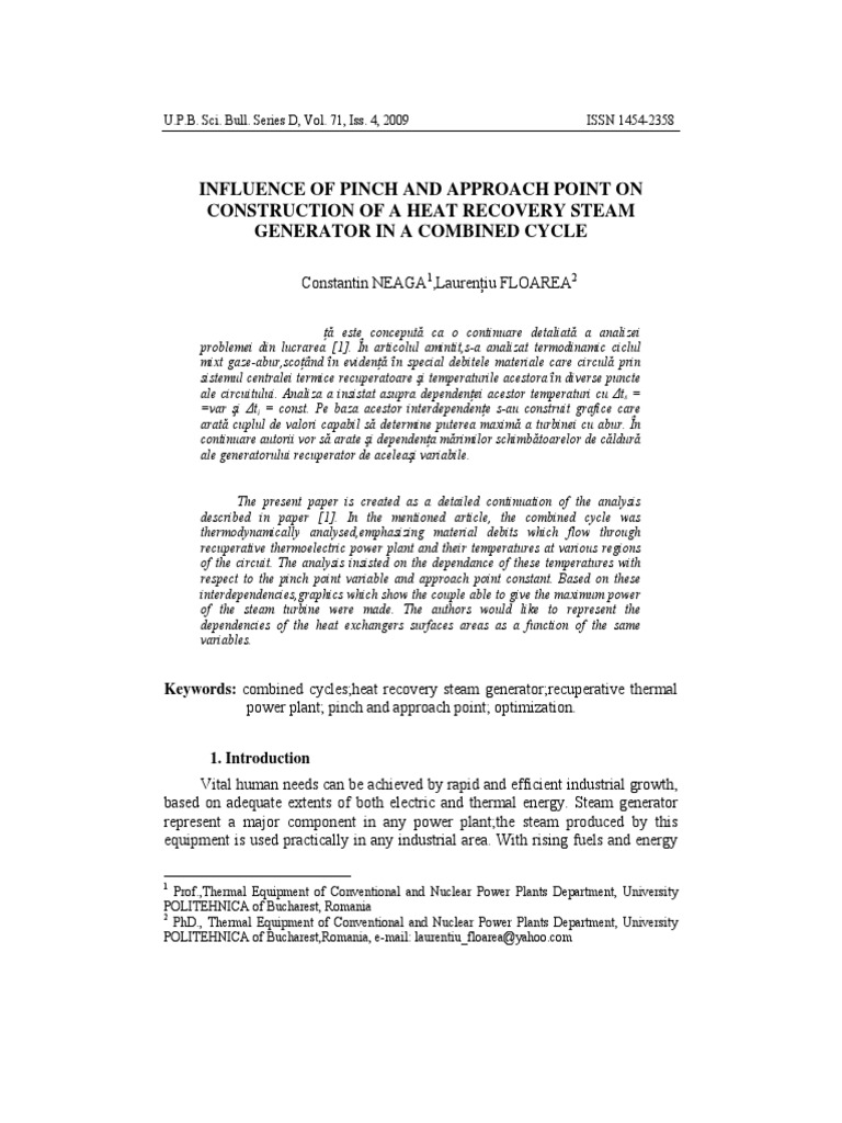 Pinch and Approach Points in HRSG Design | PDF | Heat Exchanger | Steam