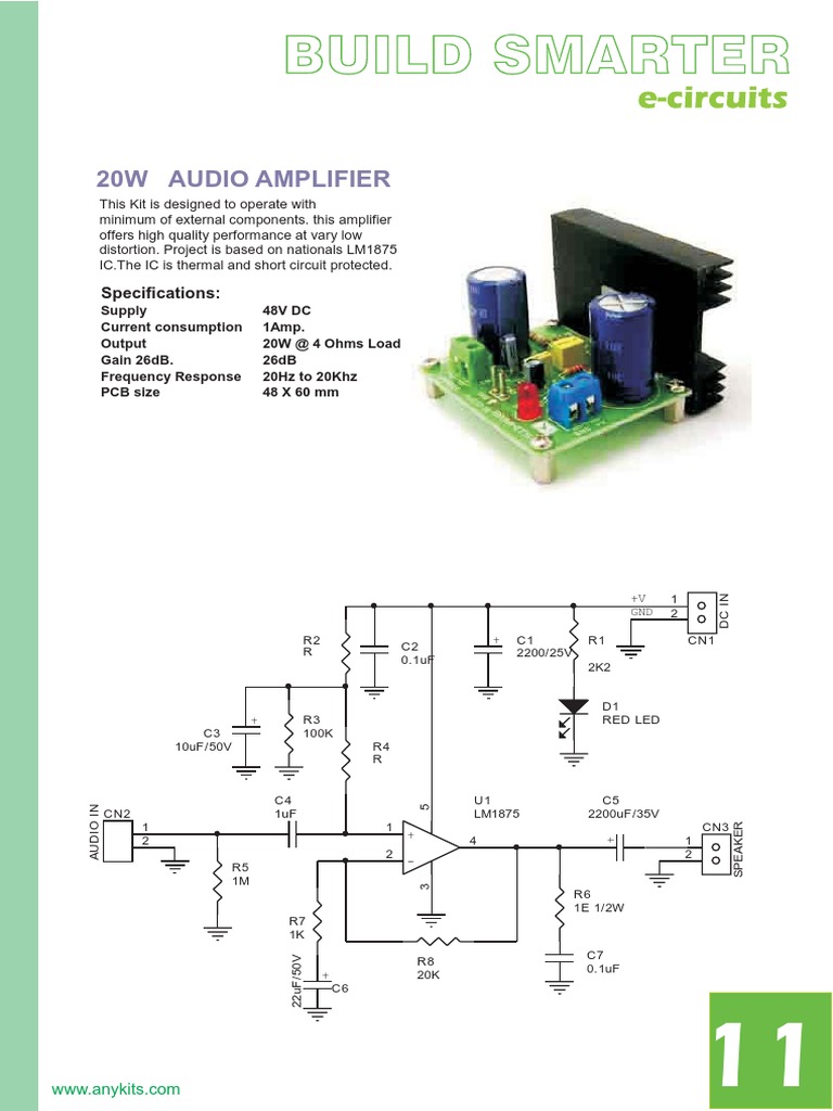 20W Audio Amplifier | PDF