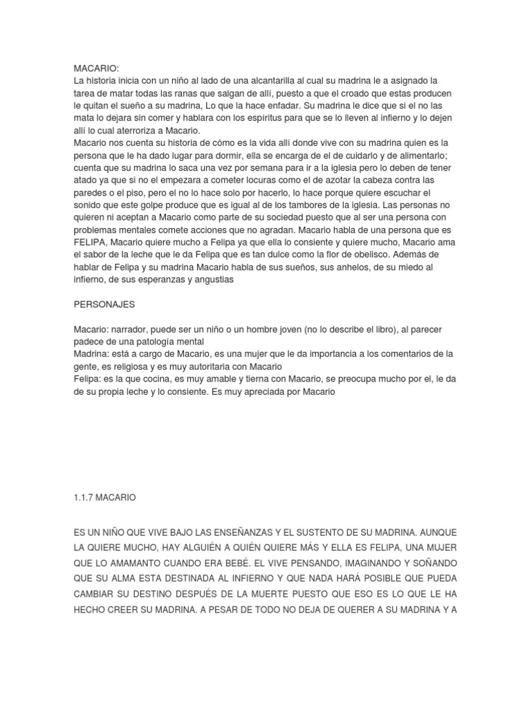 Macario: La vida de un joven atormentado | PDF | Infierno | Ocio