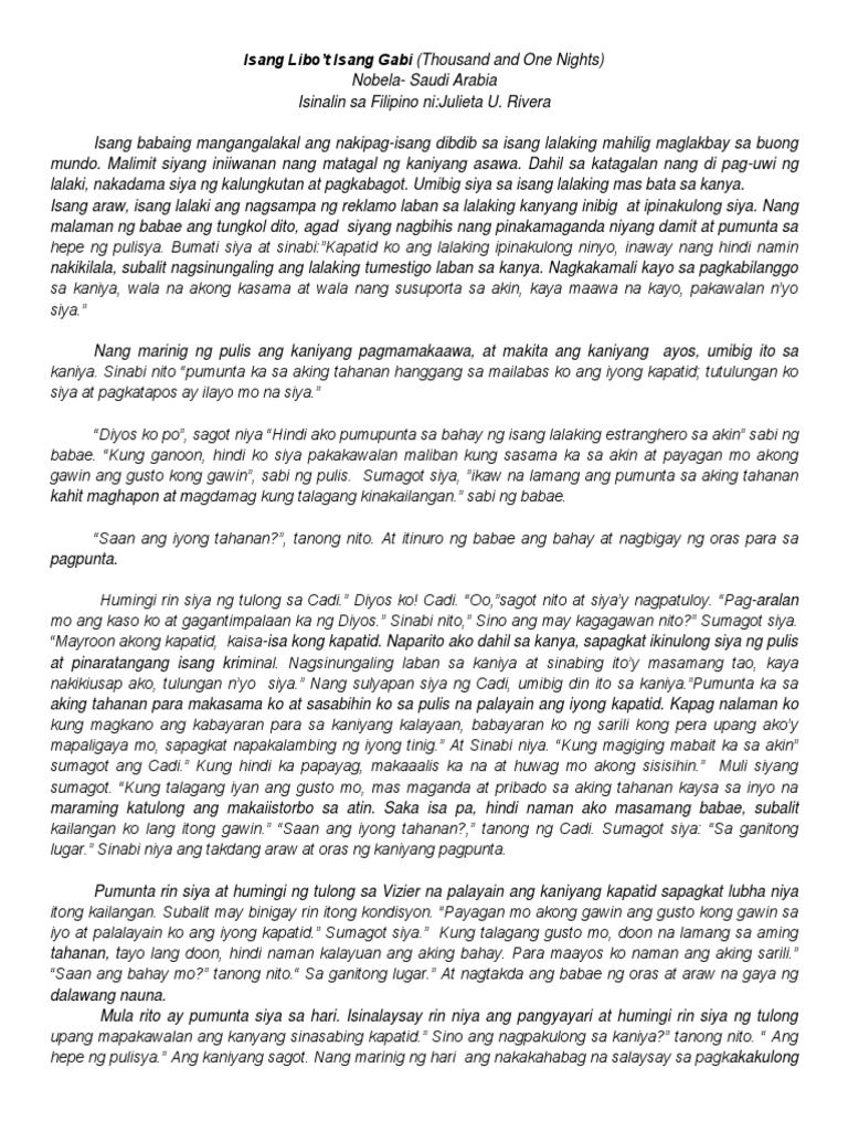Isang Libo't Isang Gabi | PDF