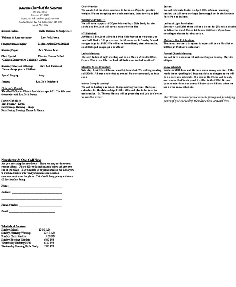 Rav Naz Bulletin | PDF | Easter | Religious Behaviour And Experience