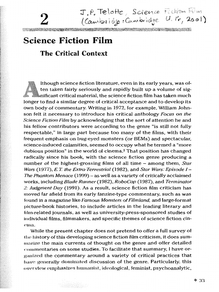 J. P. Telotte - Science Fiction Film-The Critical Context | PDF ...