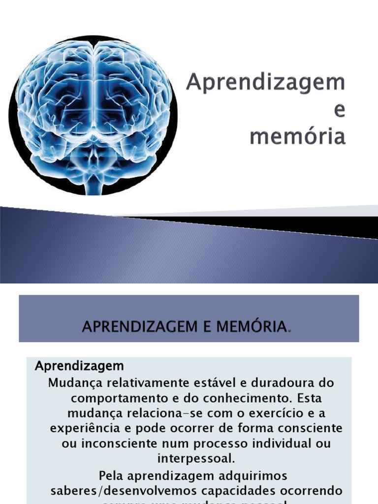 Memoria E Aprendizagem Download Grátis Pdf Memória Aprendizado