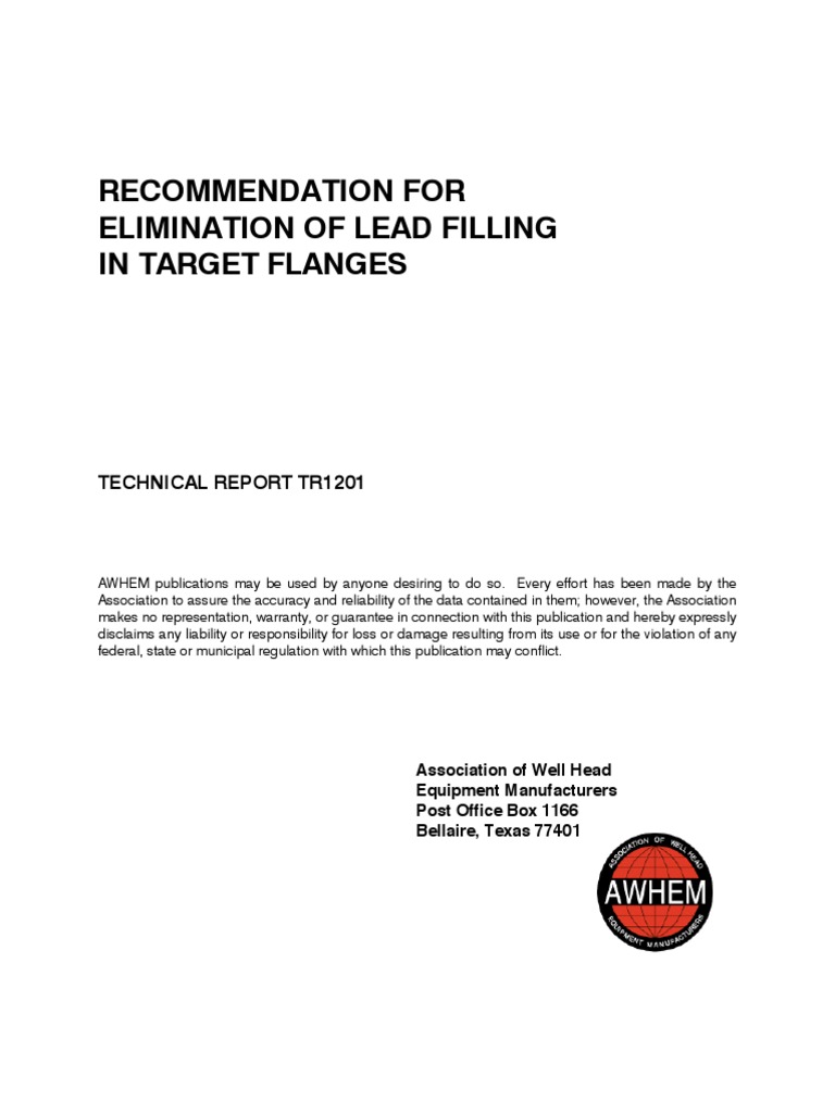Eliminate Lead Filling in Target Flanges | PDF | Gases | Gas Technologies